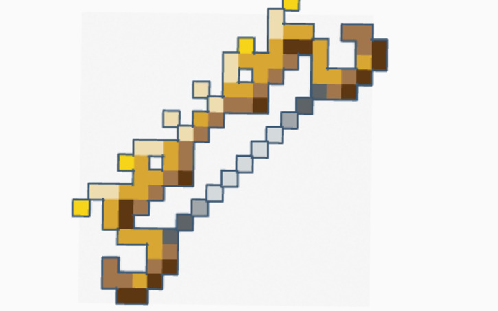 3D design Burst Gale Bow Pixel Art - Tinkercad