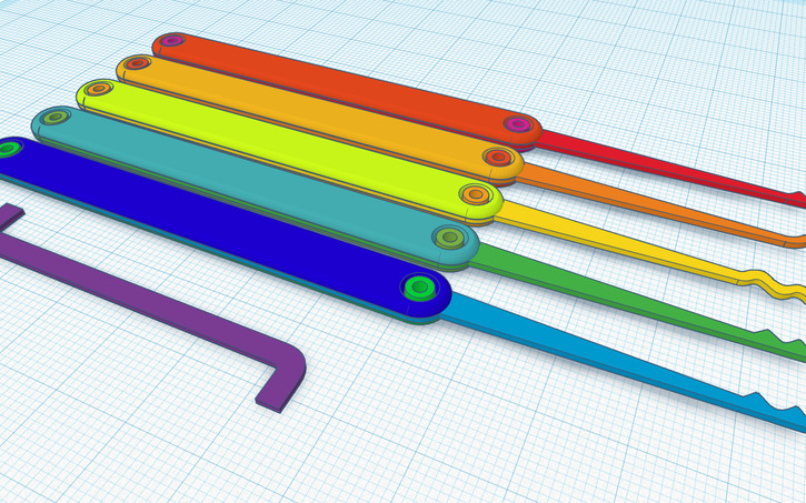 3D design Lock Pick Set - Tinkercad
