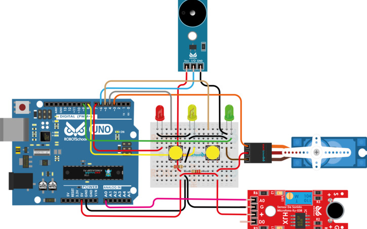 Circuit design KIT ALERTA DE RUIDO Sensor de Sonido (ky-038) - Tinkercad