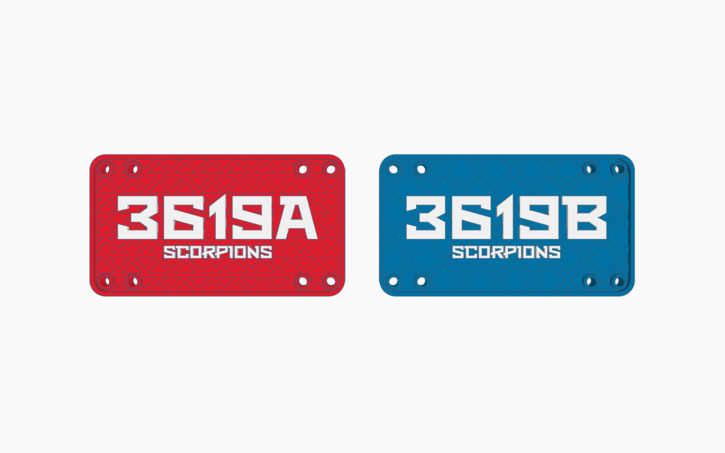 3D design 3619 Team Scorpions VEX VRC Custom License Plates - Tinkercad