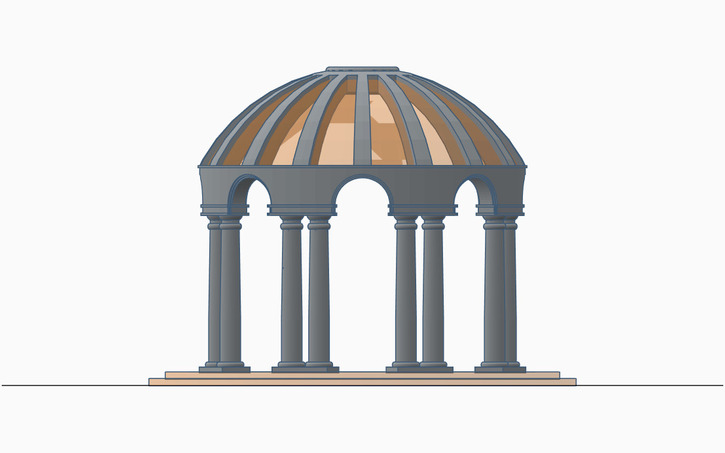 3D design circular pavillion - Tinkercad