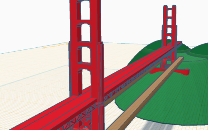 3D design Golden Gate Bridge - Tinkercad
