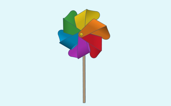 3D design Pinwheel - Tinkercad
