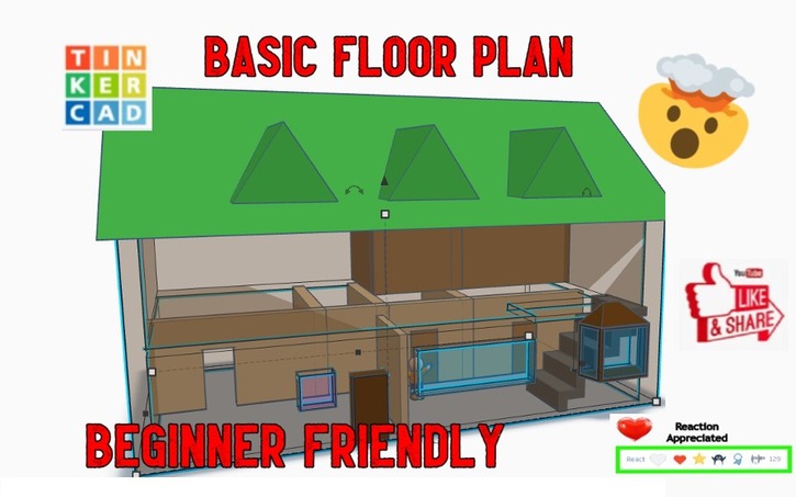 3D design floor plan house tutorial - Tinkercad