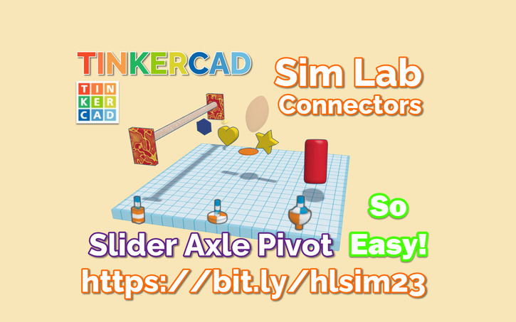 3D design Sim Lab Axle Tutorial car with wheels - Tinkercad