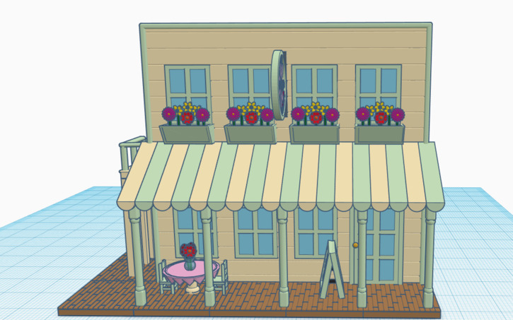 3D design Railroad Town Restaurant - Tinkercad