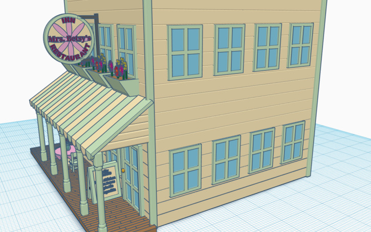 3D design Railroad Town Restaurant - Tinkercad