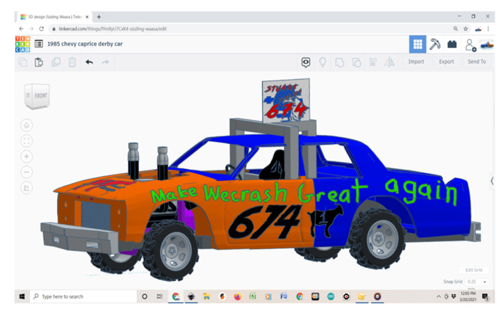 3D design 1985 chevy caprice full weld demolition derby car - Tinkercad