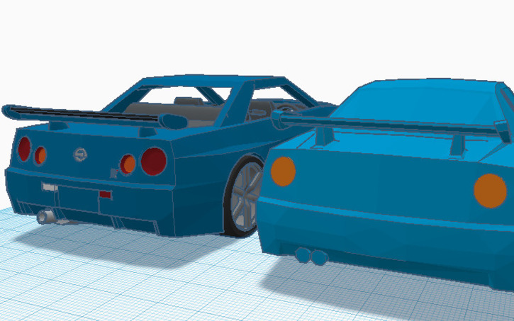 3D design Nissan Skyline GTR (R34) - Tinkercad