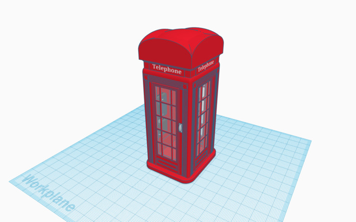 3D design Red Telephone Box - Tinkercad